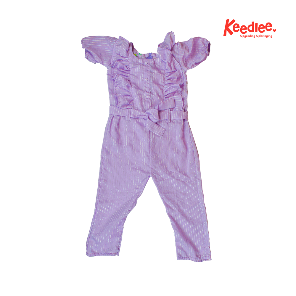 Half sleevless jumpsuit- Lavander and Neon color – Keedlee
